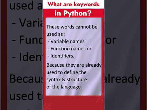 What are keywords in Python ? | Most asked Interview Q&A