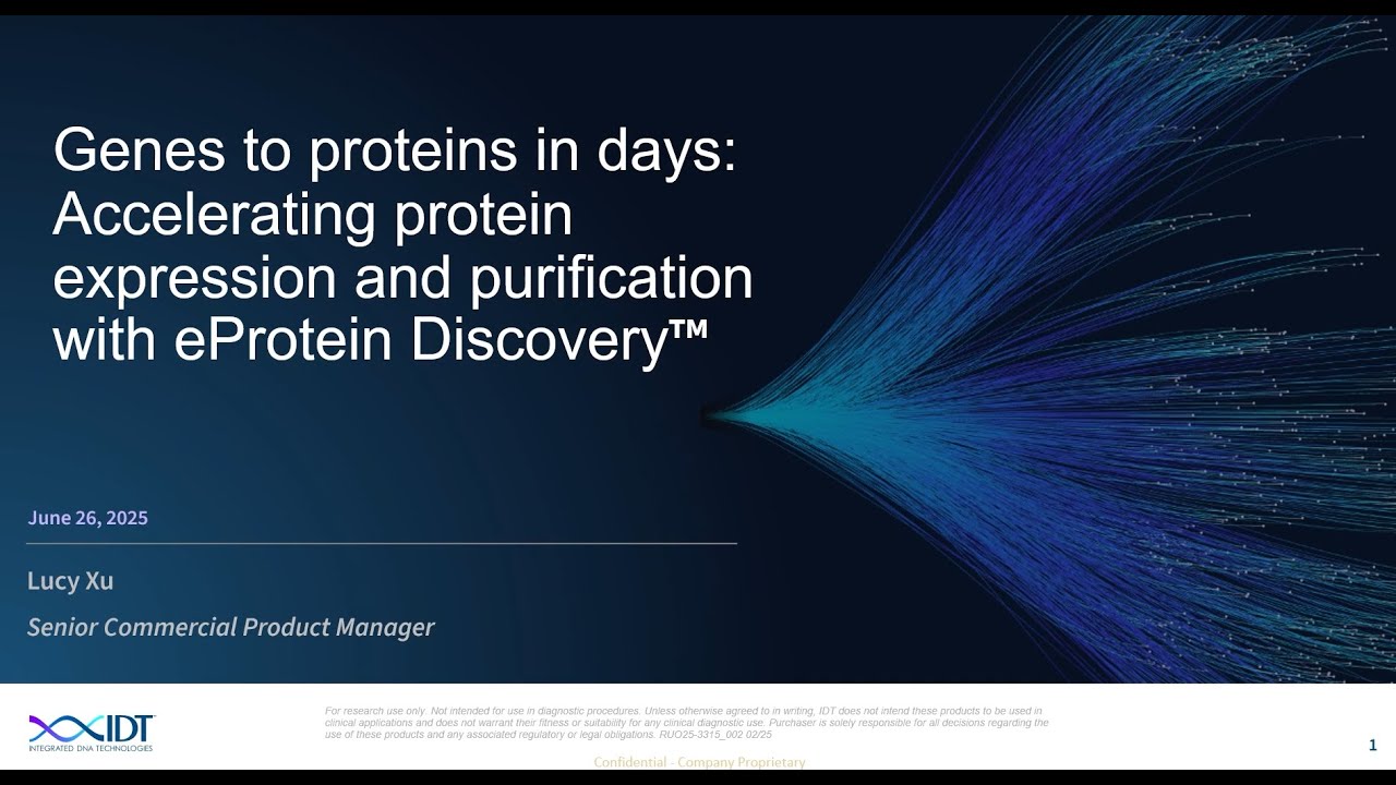 Genes to proteins in days: Accelerating protein expression and purification with eProtein Discovery
