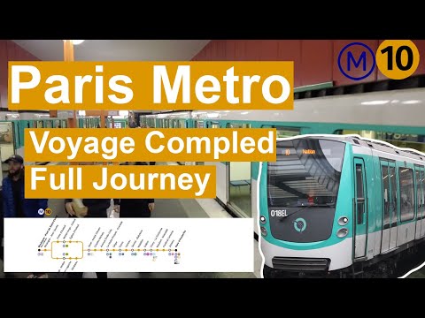 Paris Metro - M10 Voyage Complet Full Journey
