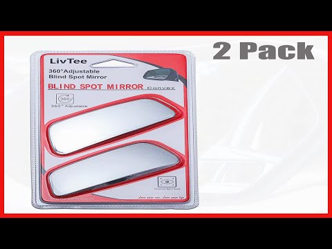 Fantastisk produkt - LivTee Blind Spot Mirror, rektangulært formet HD-glas Rammeløst konveks bagud Mi