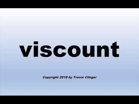 How To Pronounce viscount