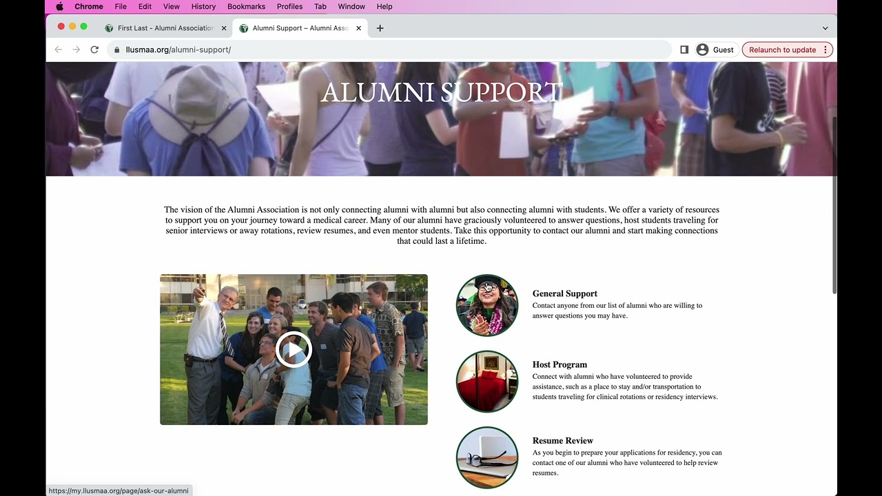 Website Tutorial: How to Connect with Alumni