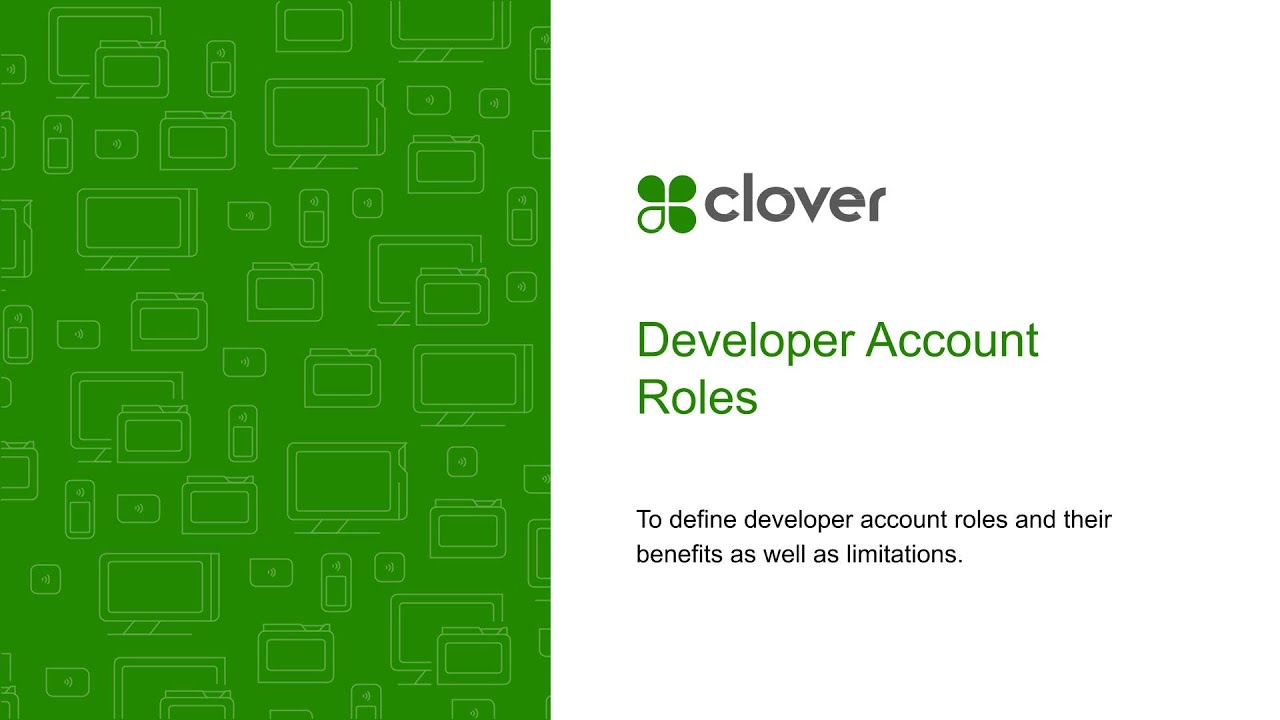 Clover Developer Account Roles