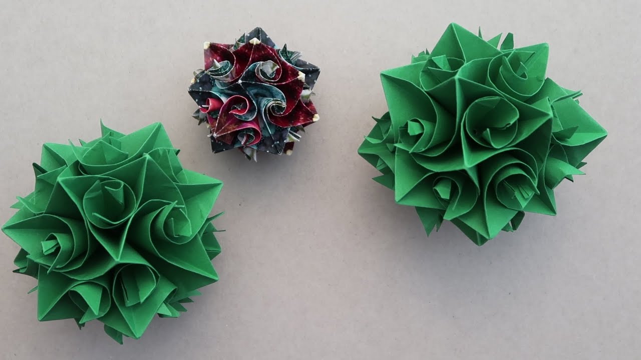 Easy Modular Origami Ball - Curling Kusudama
