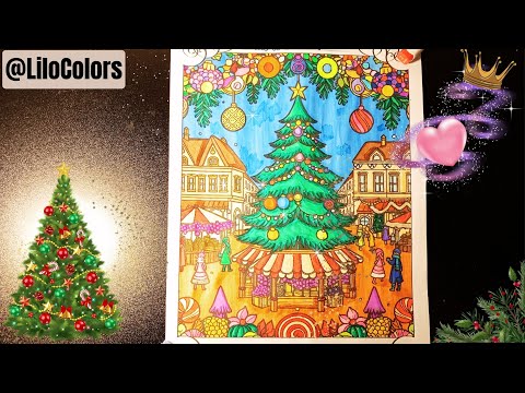🎄 Coloriage village de Noël : comment colorier le sapin de Noël ? 🌈