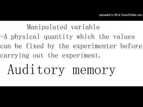 Manipulated variable definition for SPM students (Auditory memory)