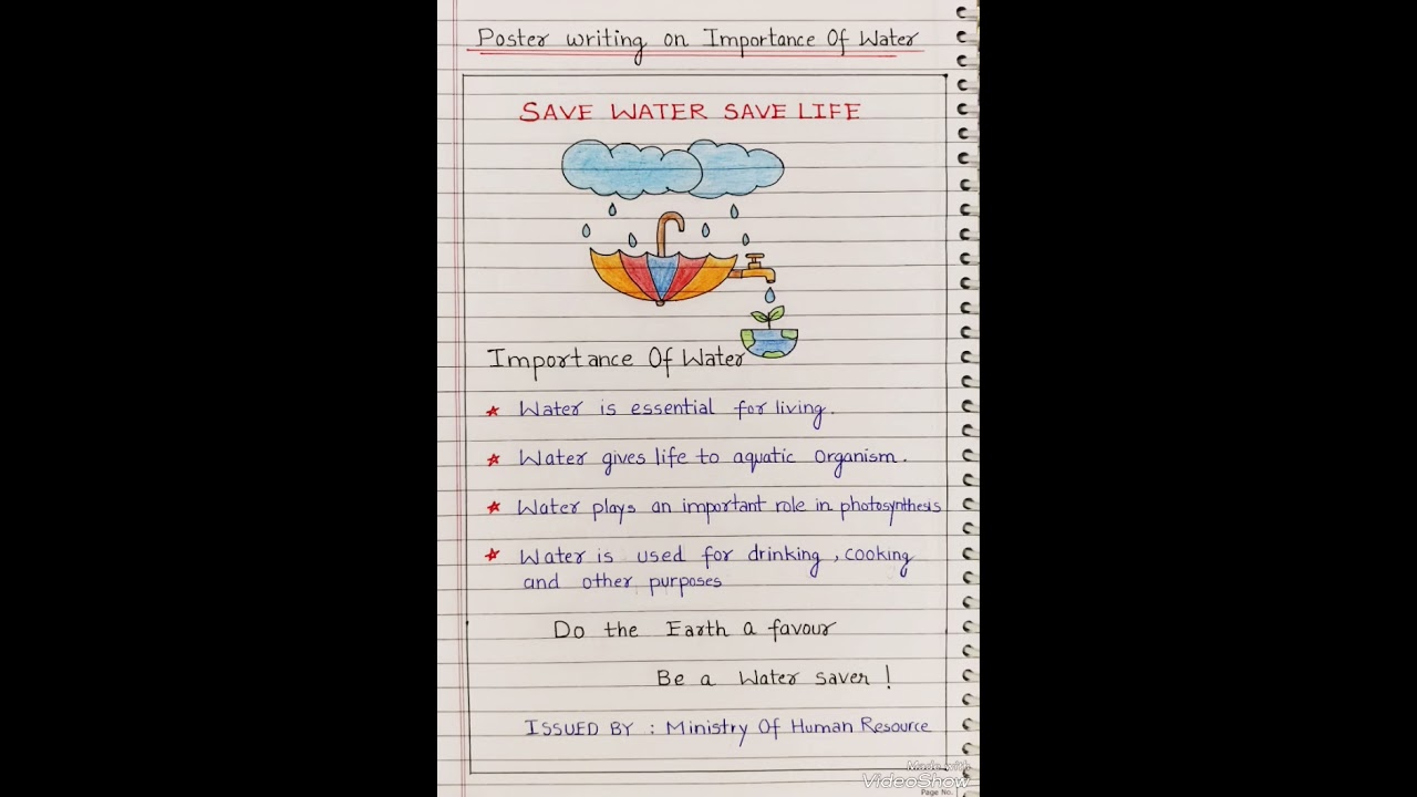 poster making on save water ll importance of water ll poster making class 11