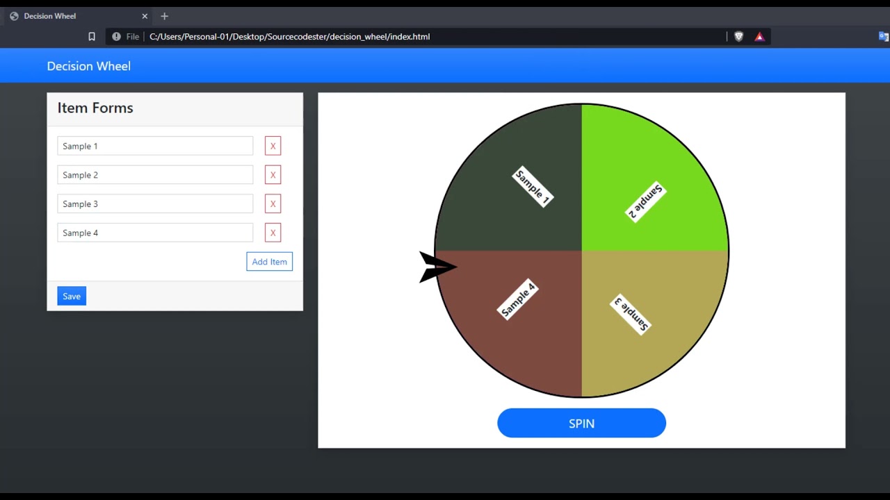 Decision Wheel in JavaScript and jQuery DEMO