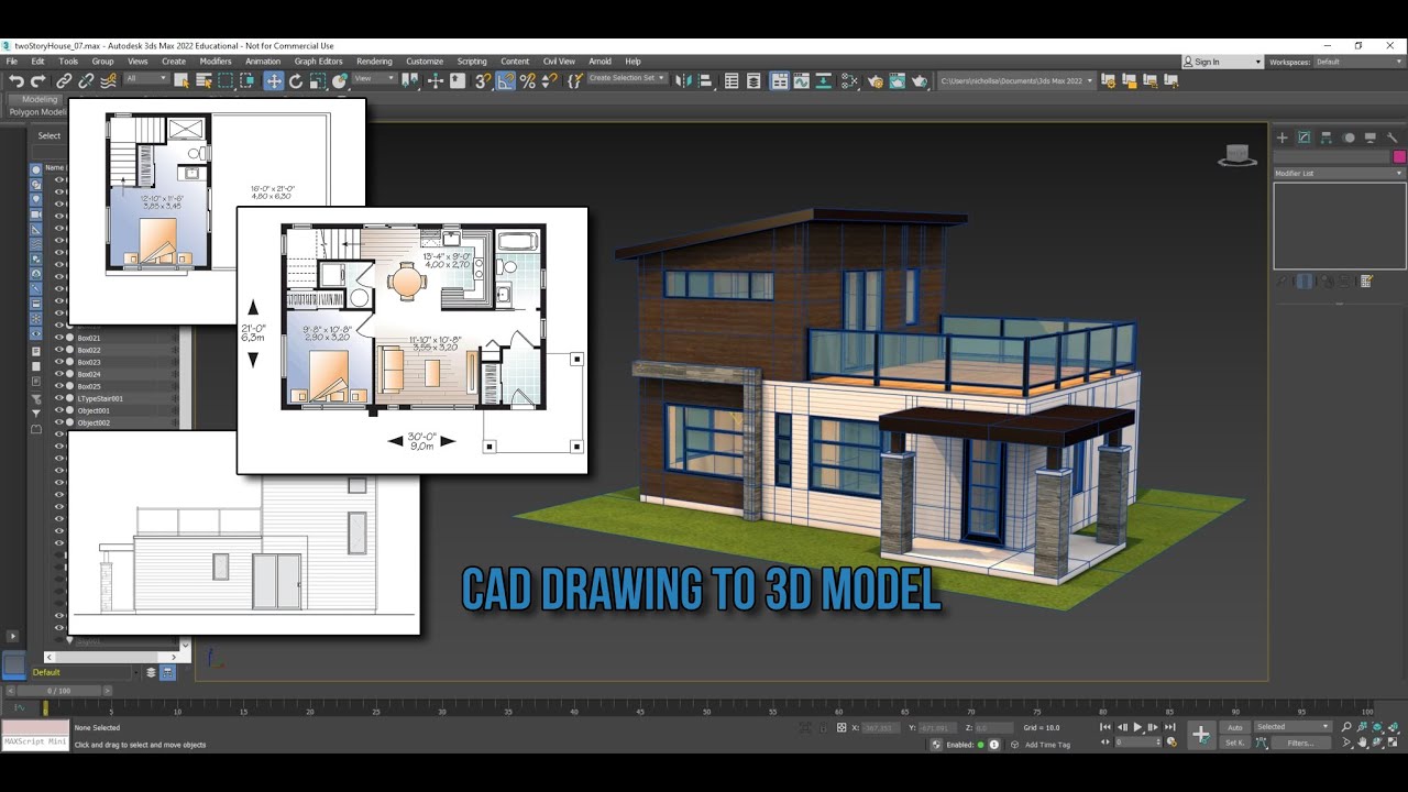 3Ds Max - Architectural Visualisation Tutorial - 2 Floor - Part 07