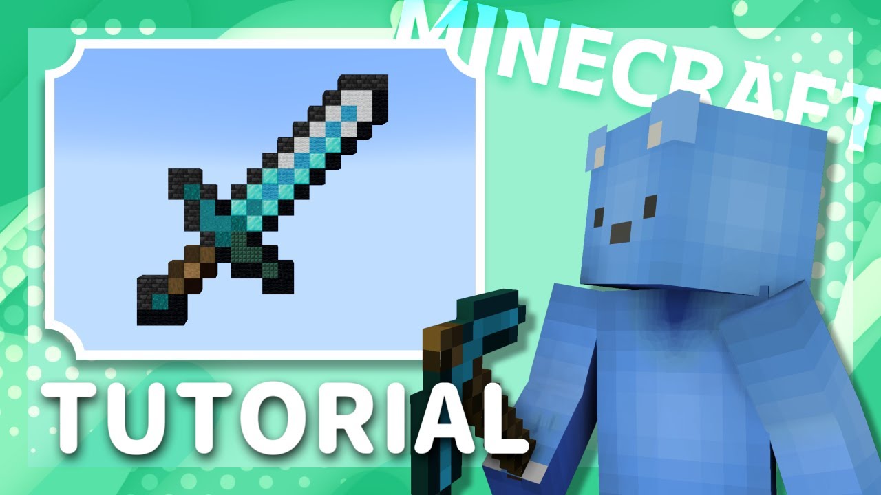 Minecraft Pixel Art - 16x - Diamond Sword Tutorial