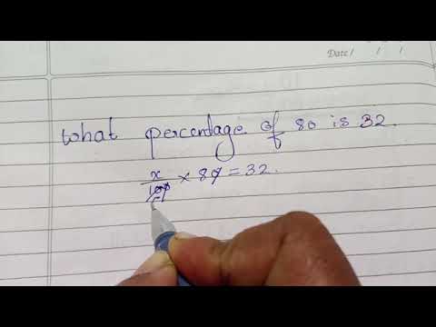 Maths percentage question|| what percentage of 80 is 32?