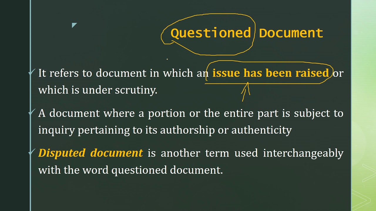 FORENSIC QUESTIONED DOCUMENTS (PART 1)