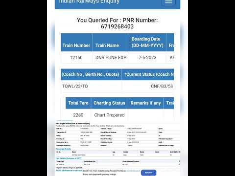 TATKAL | WAITING | RAILWAY | TICKET | CONFIRMED | TQWL 23 | B3 58 | FINAL CHART PREPARATION|