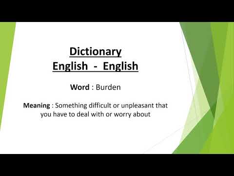 Burden Meaning Dictionary English - English