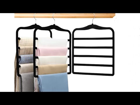 JUUBAOOPN Closet Organizers and Storage, 3 Pack Organization and Storage Pants-Hangers-Space-Saving