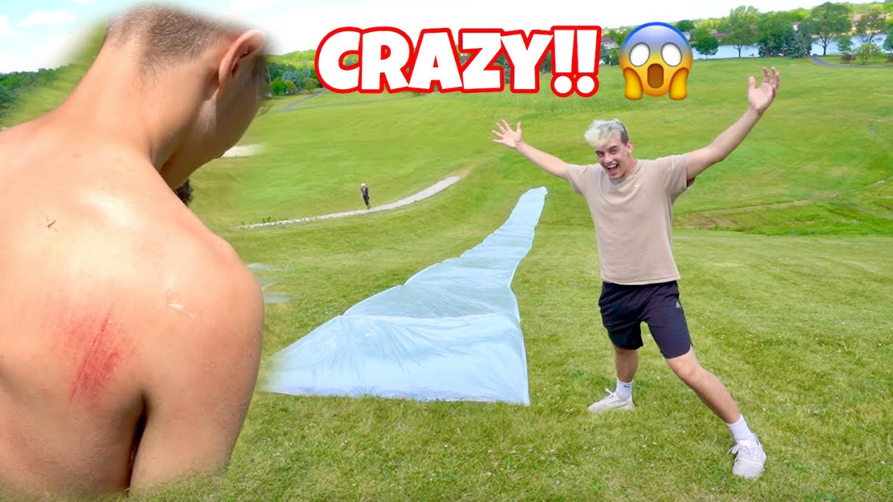 THE WORLDS BIGGEST SLIP N' SLIDE!!
