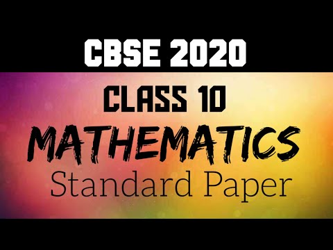 Class 10 Maths cbse Standard Question Paper 2020 with solutions | Maths standard Practice paper