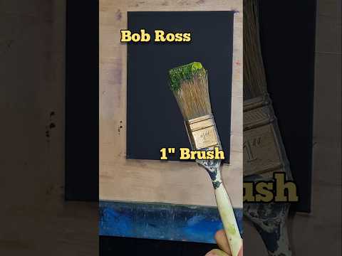 Bob Ross 1 inch brush black canvas tree #bobross #shortsart