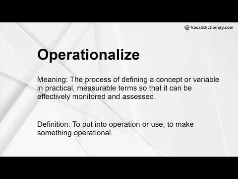 Operationalize Meaning