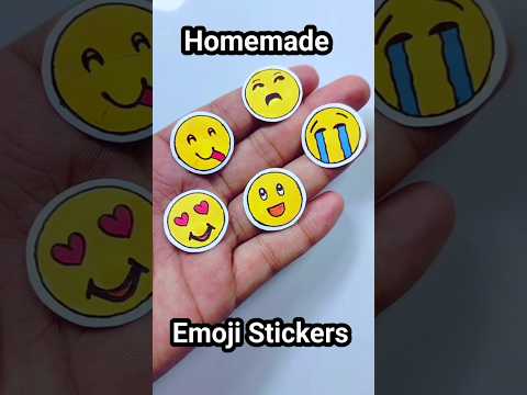 DIY Homemade Emoji Stickers 🤩No Glue ❌No double sided tape ❌ homemade Cute stickers /diy stickers