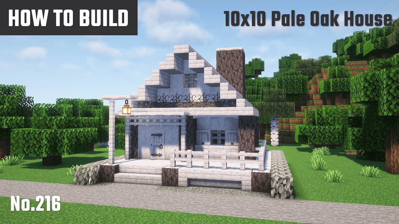 マイクラ建築：おしゃれなペールオークの家の作り方。10x10ブロックで簡単に。No.216【Minecraft】 - Minecraft ...