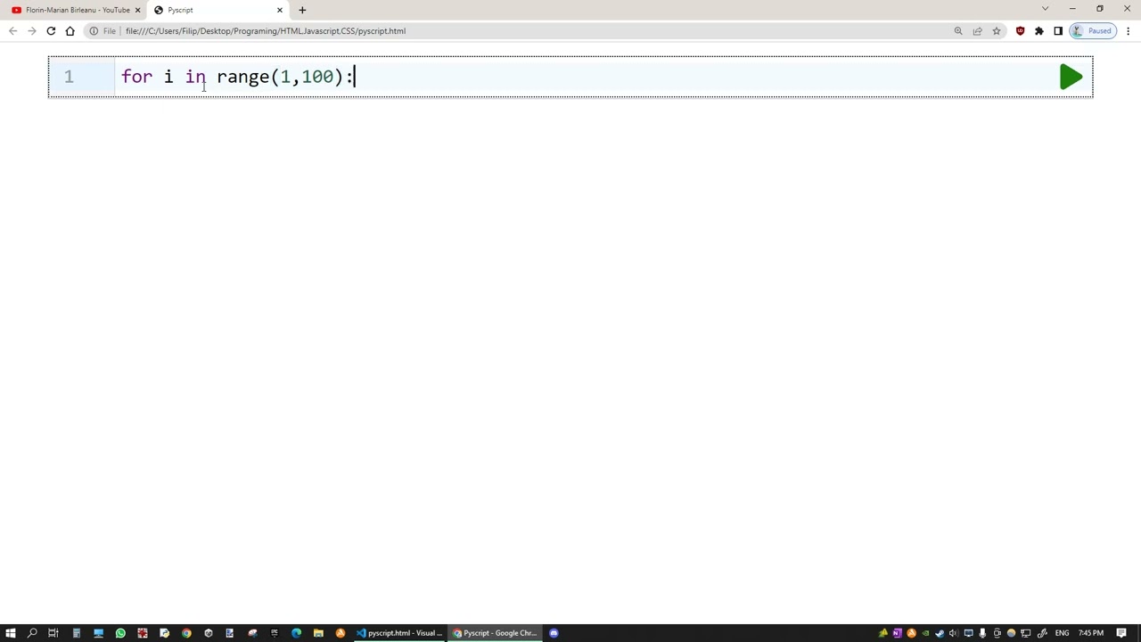 Run python code in a website using HTML! #shorts #programming #htmltutorial #pyscript