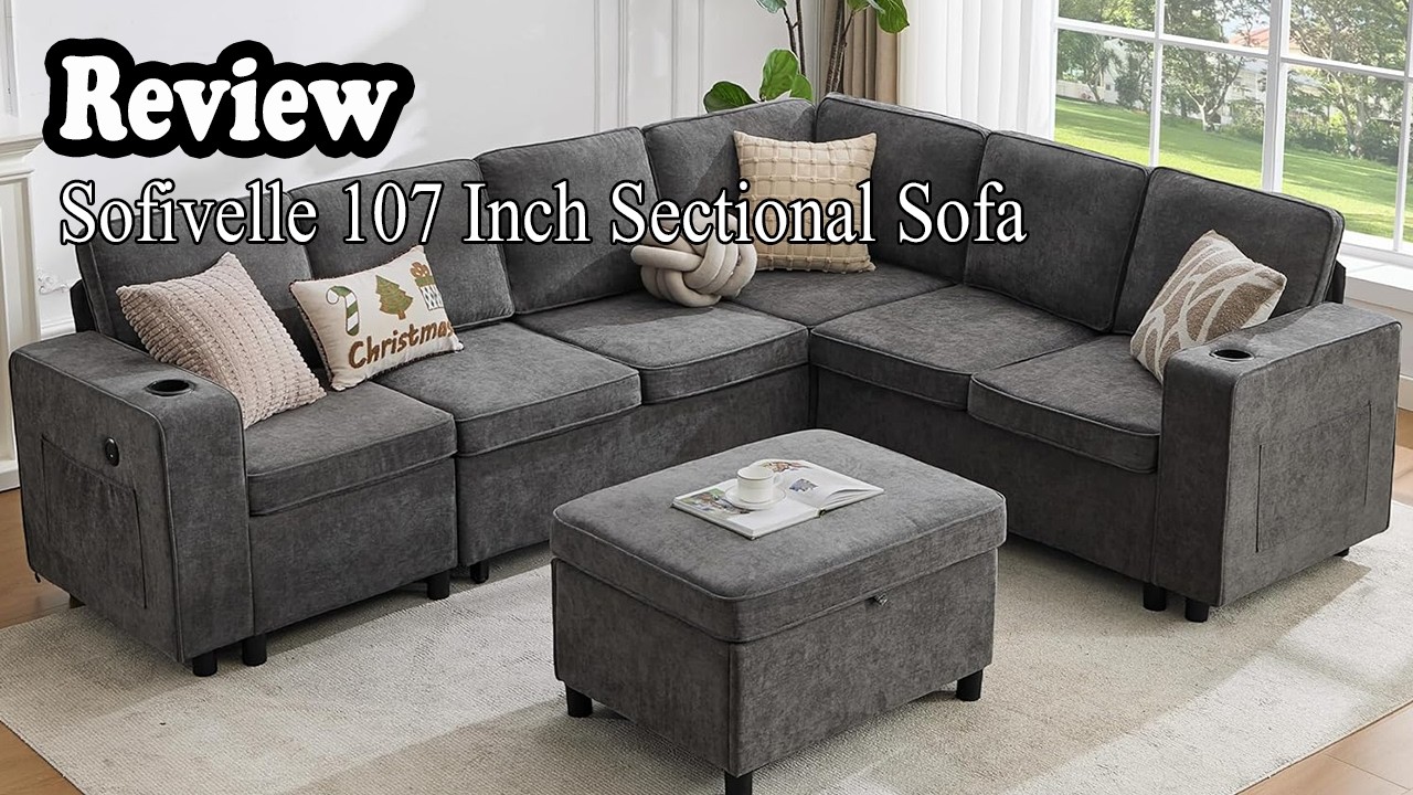 Sofivelle 107 Inch Sectional Sofa Review | For lot of people, extra storage, and sleeper option!