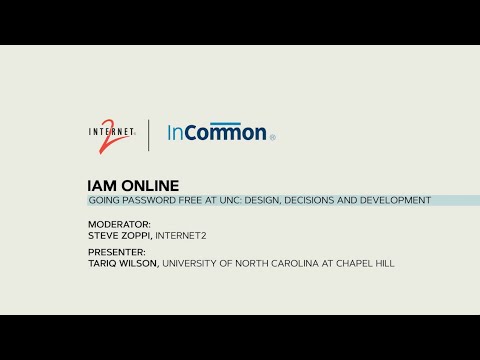 IAM ONLINE: Going Password Free at UNC