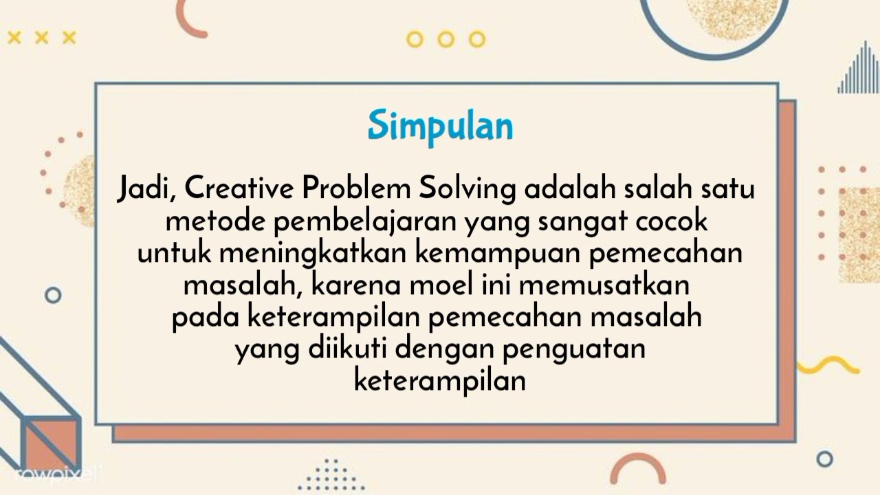 Penerapan model pembelajaran CPS ( Creative Problem Solving)
