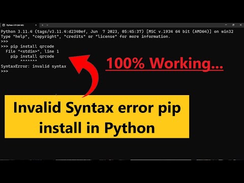 Invalid syntax error pip install in python || Python pip install invalid syntax error || Solution
