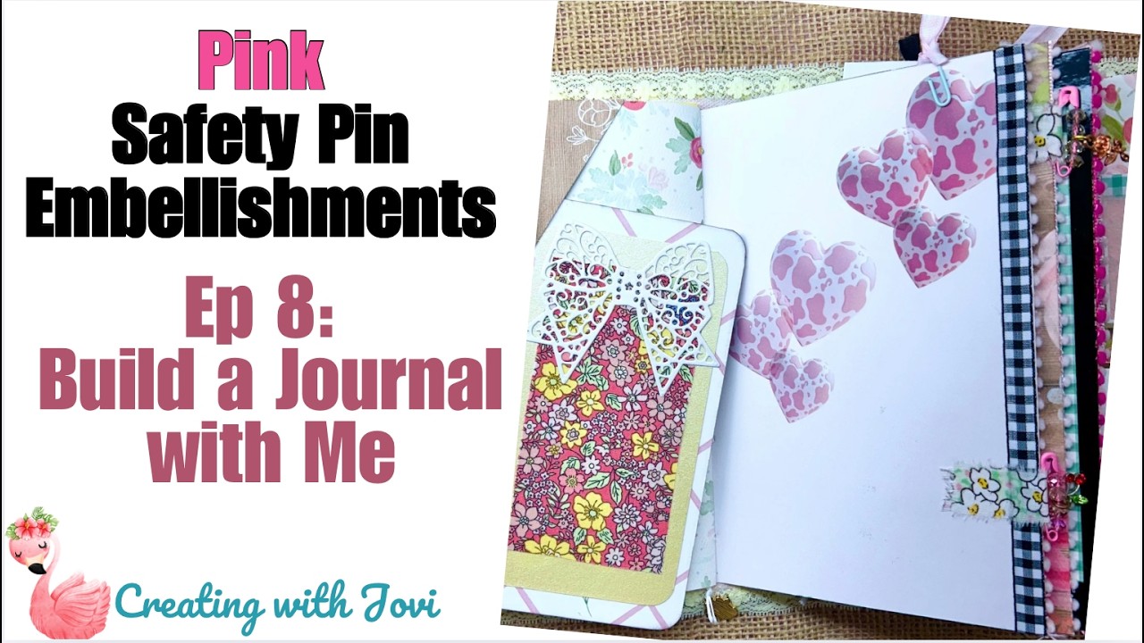 Build a Journal with Me Ep 8 Pink Safety Pin Embellishments