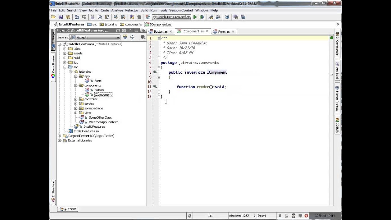 Refactoring - Extract Interface (IntelliJ IDEA)