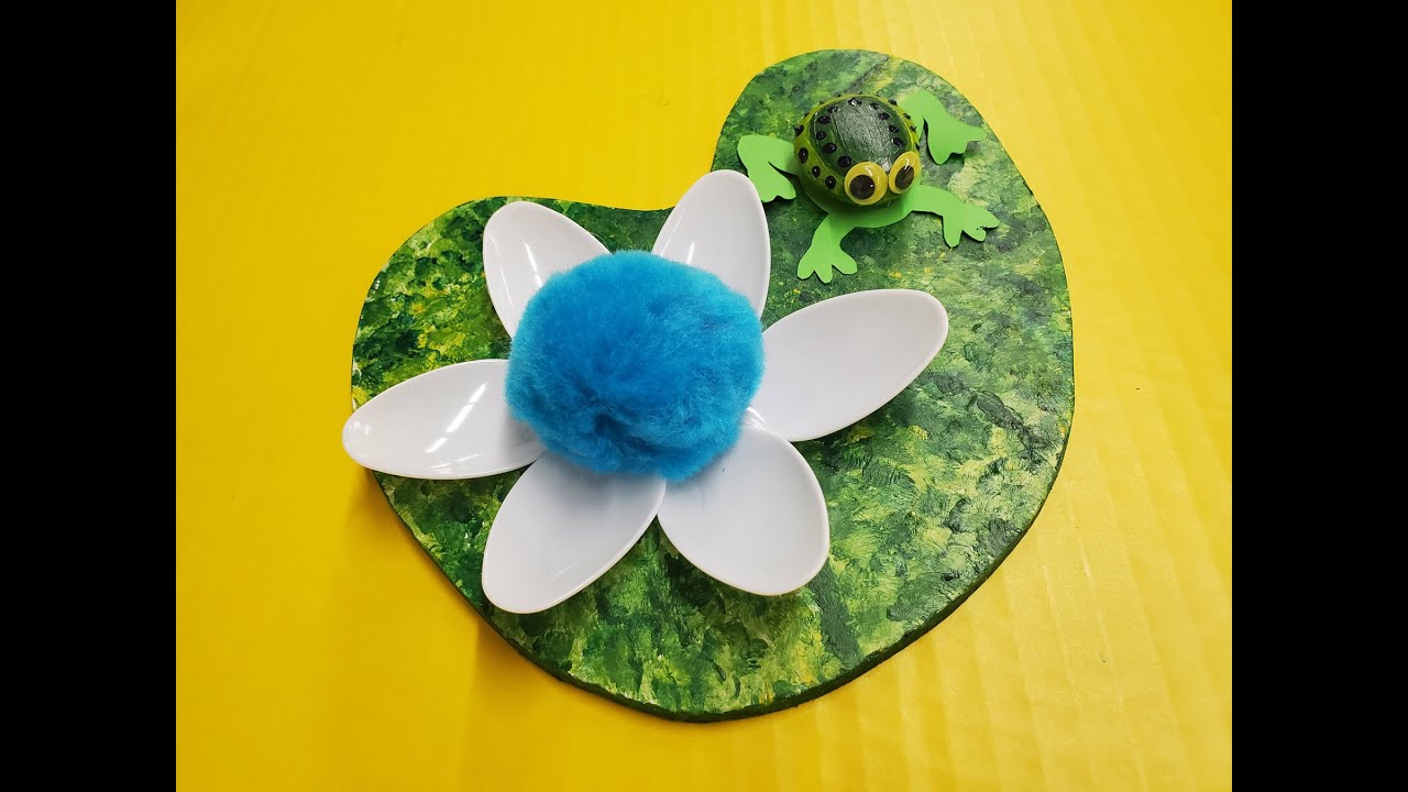 Items-At-Home Art Project - Rock Frog Lily Pad