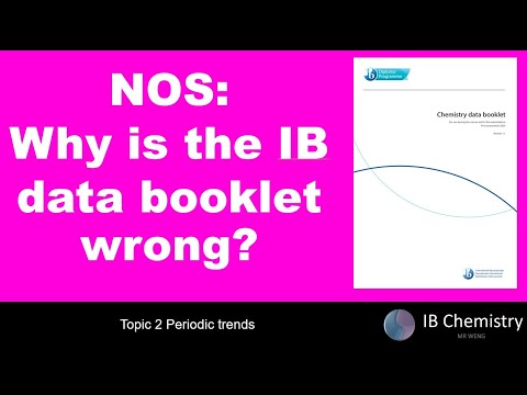 NOS Why is the IB Chemistry Data Booklet Wrong?