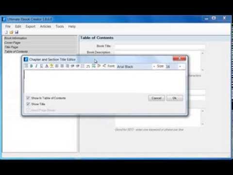 Chapters and Sections Explained - Ultimate Ebook Creator