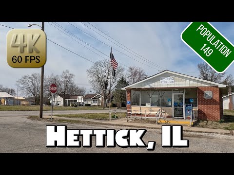 Driving Around Tiny Village Hettick, IL in 4k Video