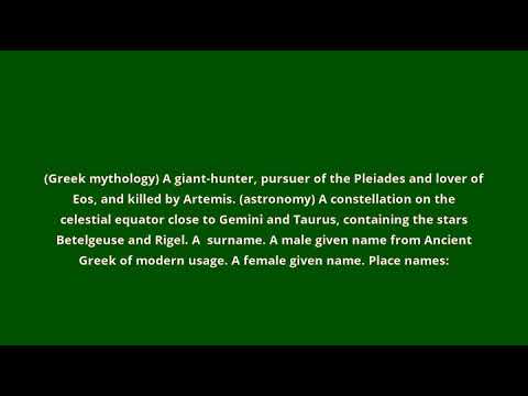 what is the meaning of Orion