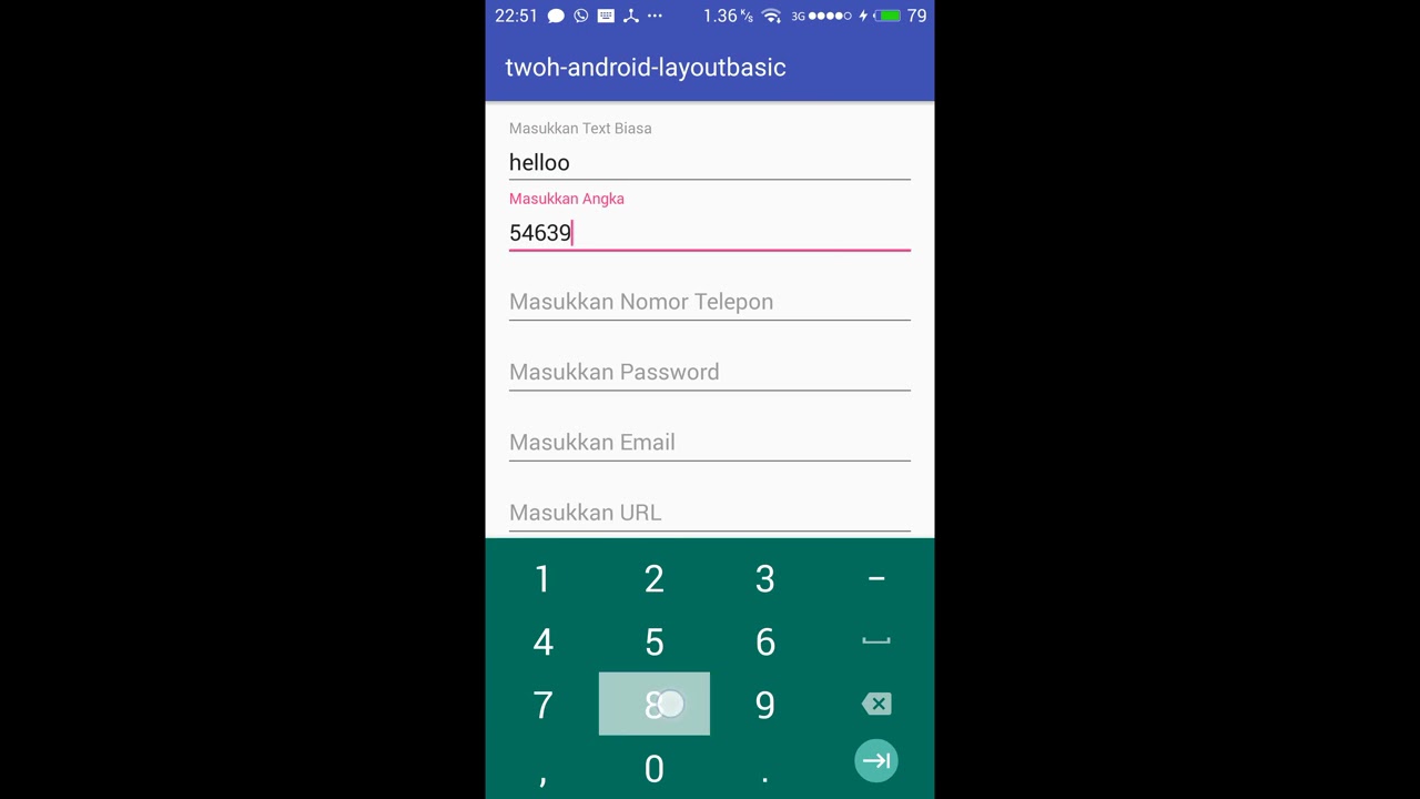 Android EditText InputType Example