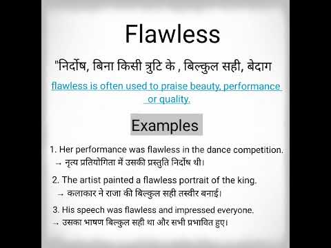 flawless meaning in Hindi with examples #english #word #shorts