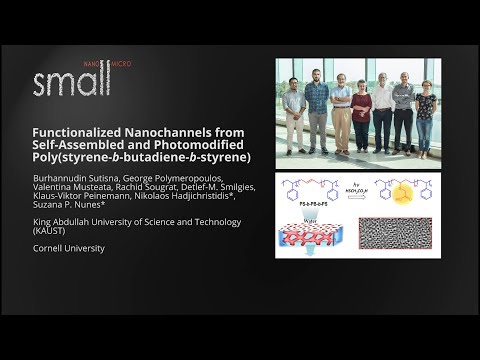 Functionalized Nanochannels from Self-Assembled and Photomodified PS-b-PB-b-PS