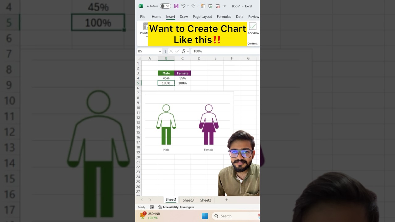 Don't Create Boring🥱 Charts‼️Instead Use Amazing Charts #exceltips #excel #shorts #exceltricks