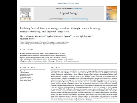 Central America's Energy Transition to 100% Renewable Energy