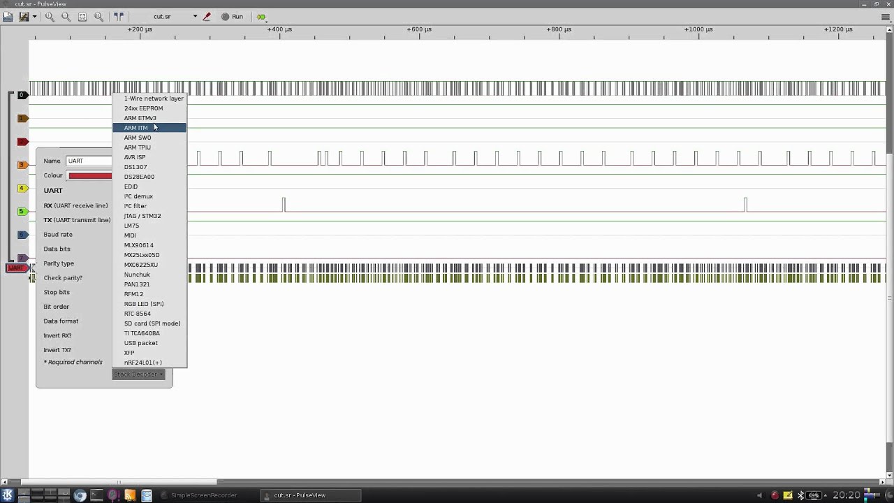 ARM ITM tracing of Cortex-M3 microcontroller