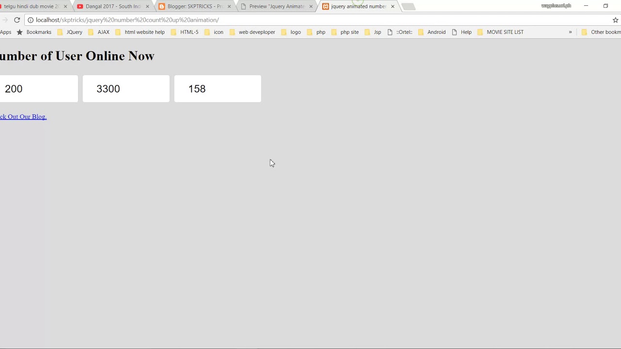 Jquery Animated Number Counter From Zero To Value - Javascript Animation