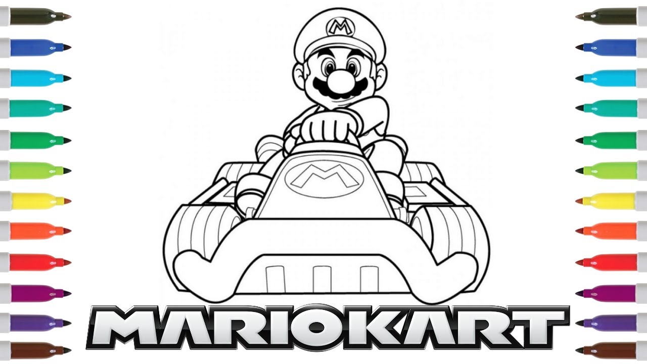 Mario Kart Coloring Book Page | Mario | Mario Kart