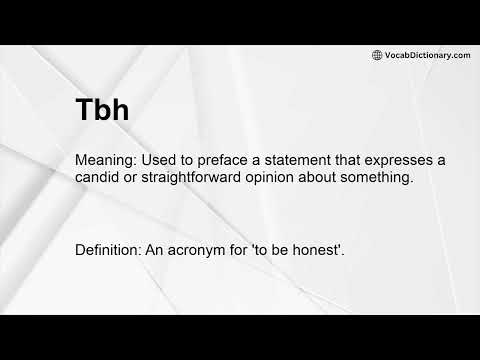Tbh Meaning