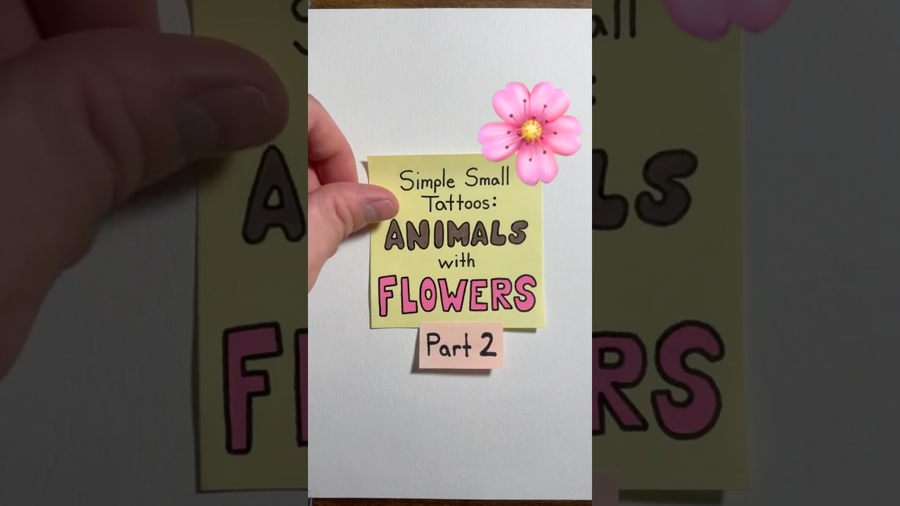 Small Tattoo Ideas: Animals holding flowers 🌺 - part 2