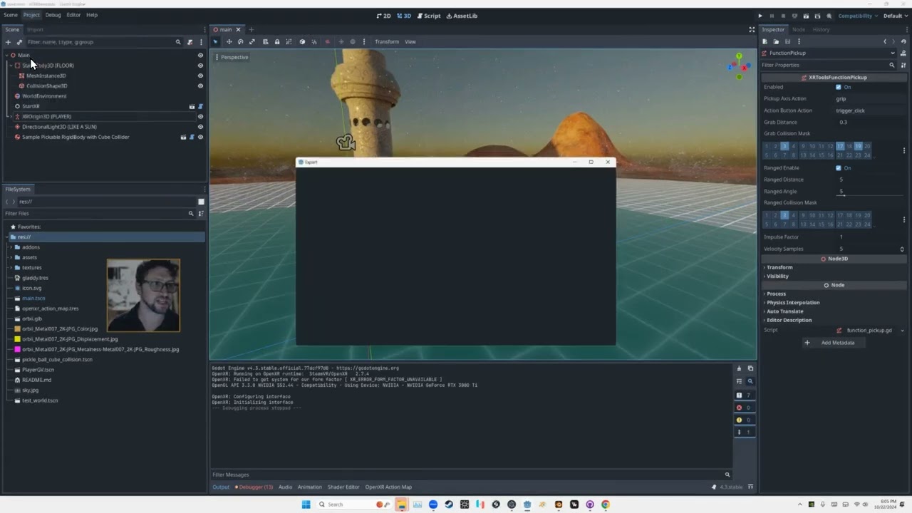 Quick WebXR Setup with Blender Godot and GitHub.