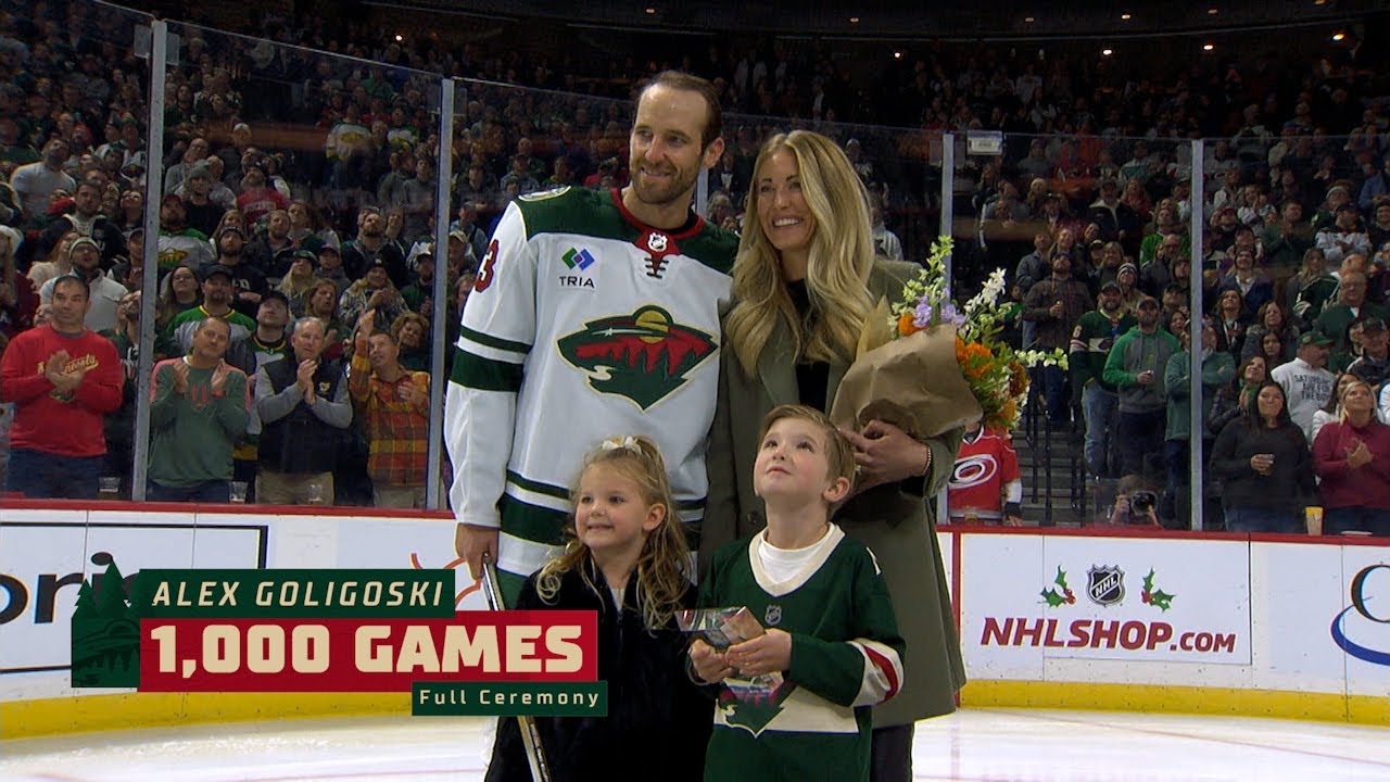 Alex Goligoski 1000 Games Full Ceremony