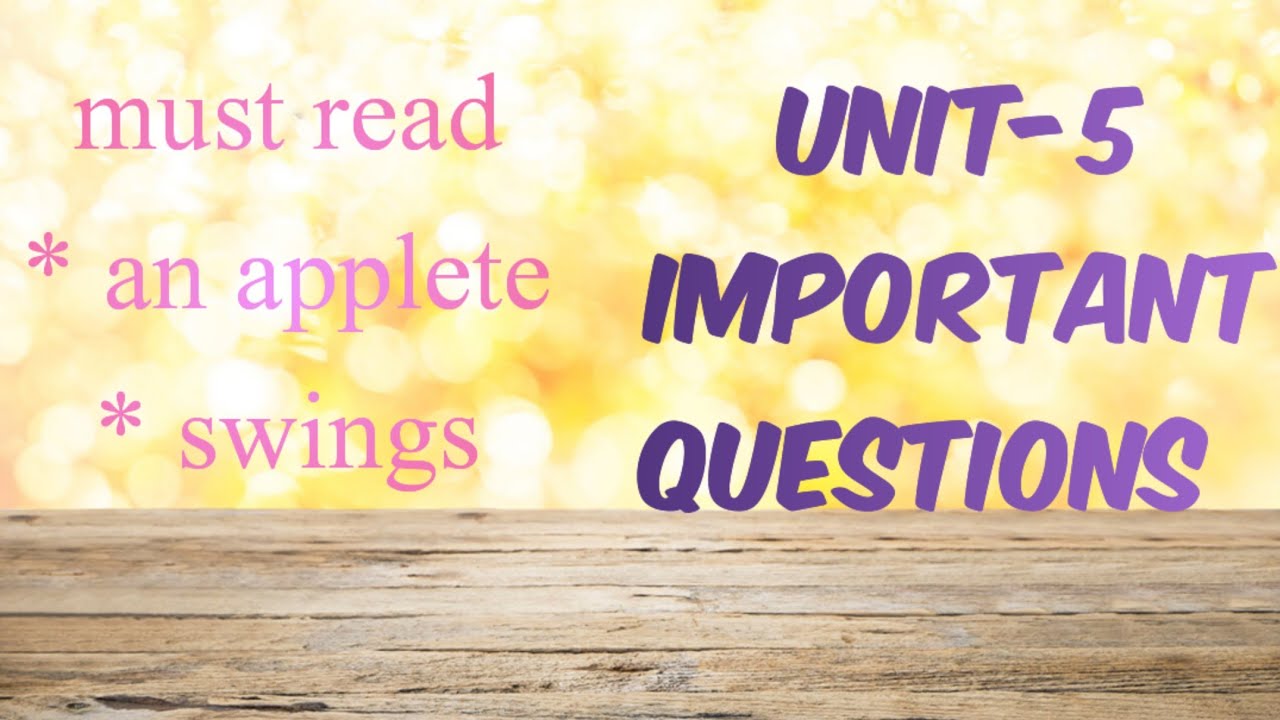 Unit-5  important questions java programming or object oriented programming through java